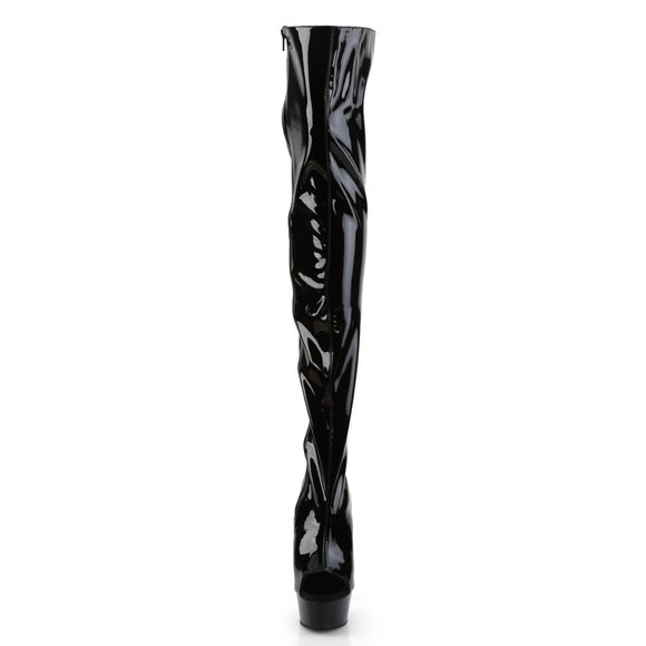 Pleaser | Shoes | Pleaser Delight 37 Black Thigh High Boots | Poshmark